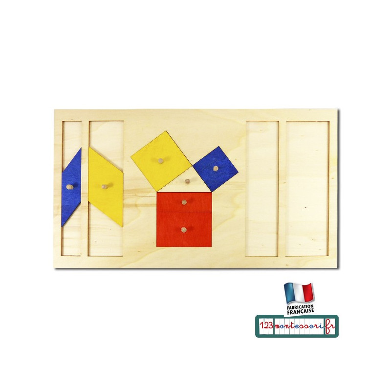 Puzzles Montessori pour le théorême de Pythagore